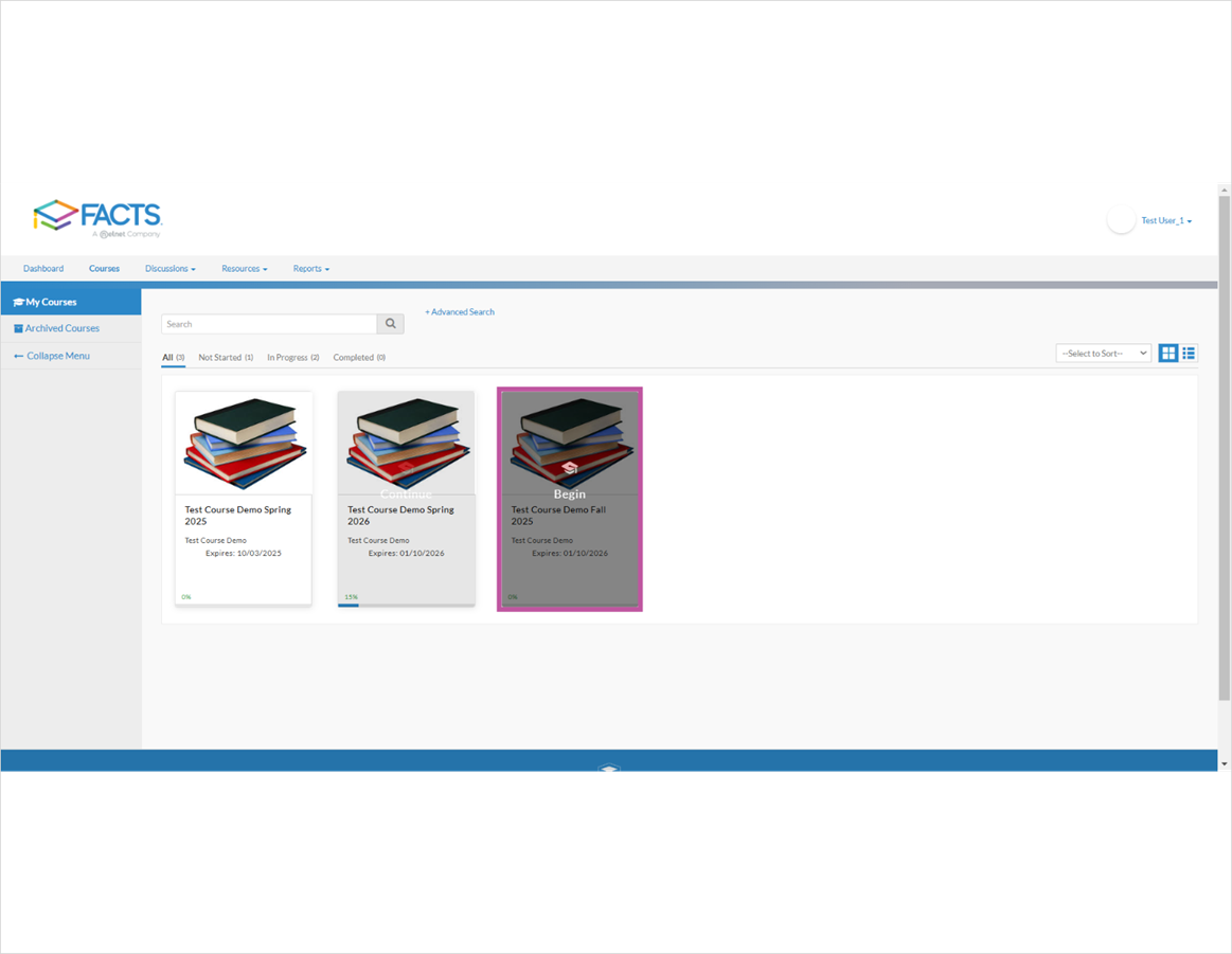 How to Access your Course from the Learner's Dashboard – Support - FACTS Learning