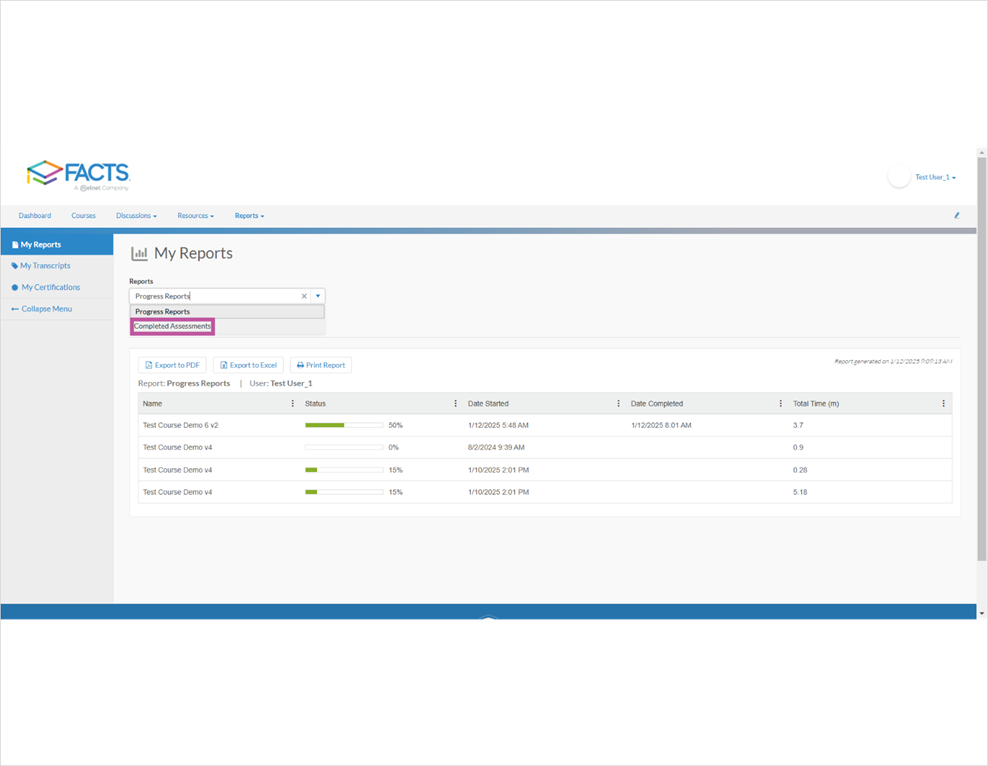 How to View, Download and Print Reports and Transcripts as a Learner ...