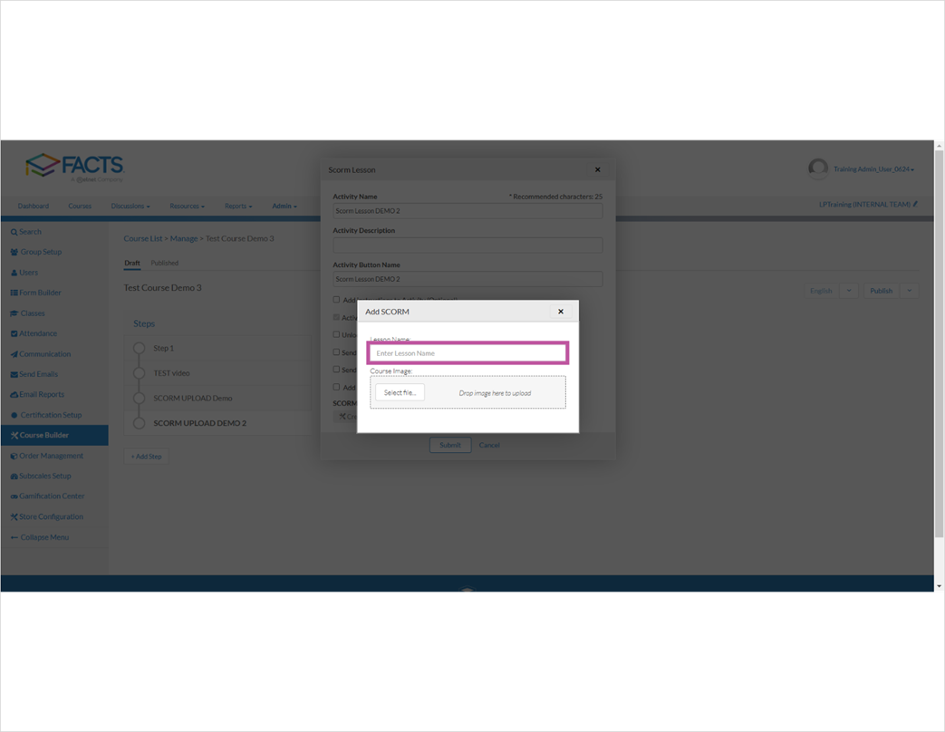 How to Add a SCORM File to a course in Course Builder – Support - FACTS ...